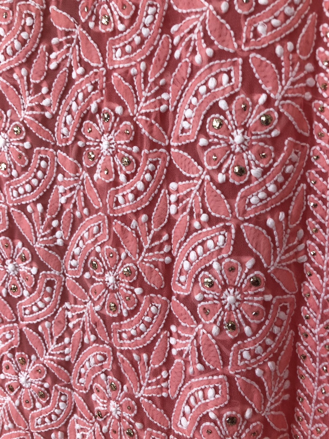 Lucknow Chikan fine georgette tunic/Kurta with hand embroidery and ...