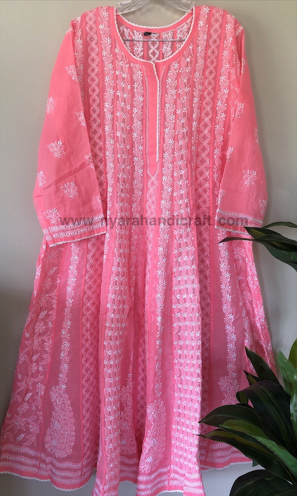 Lucknow Chikankari Anarkali on soft cotton/Heavy embroidery/Includes ...