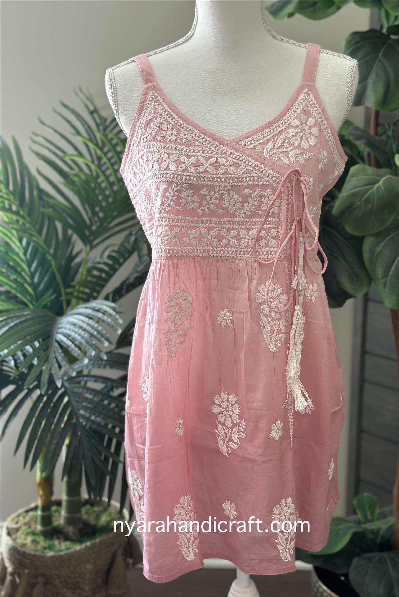 Pure Cotton Spaghetti Strap Blouse /hand Embroidered / Chikankari ...