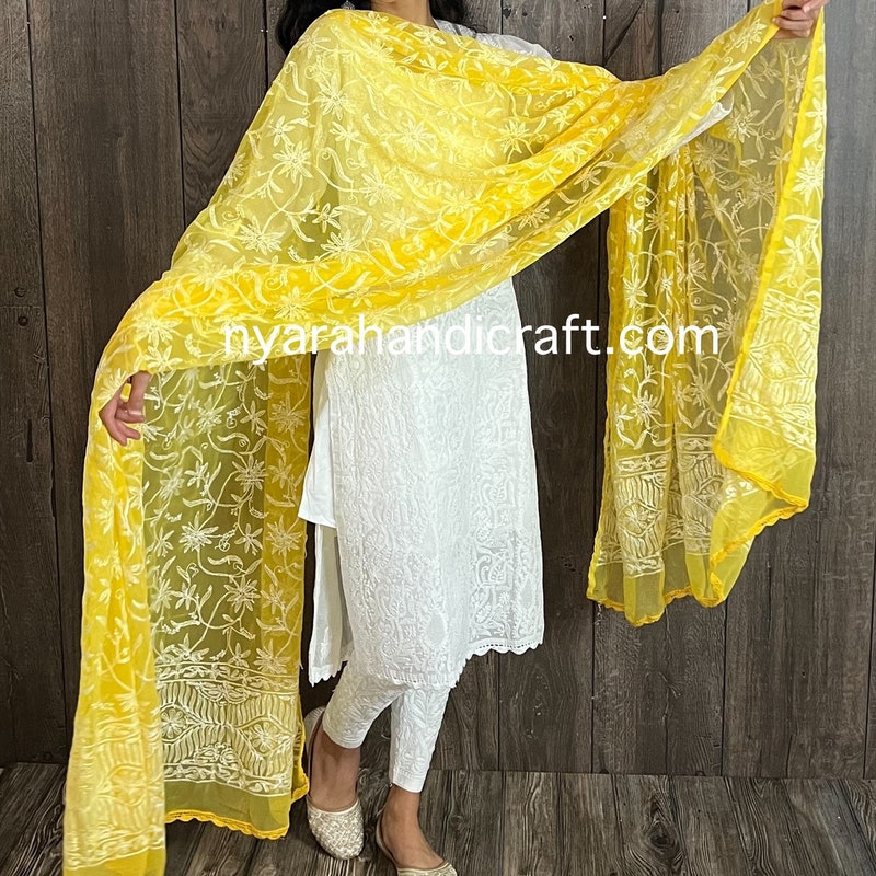 Yellow Dupatta - Etsy