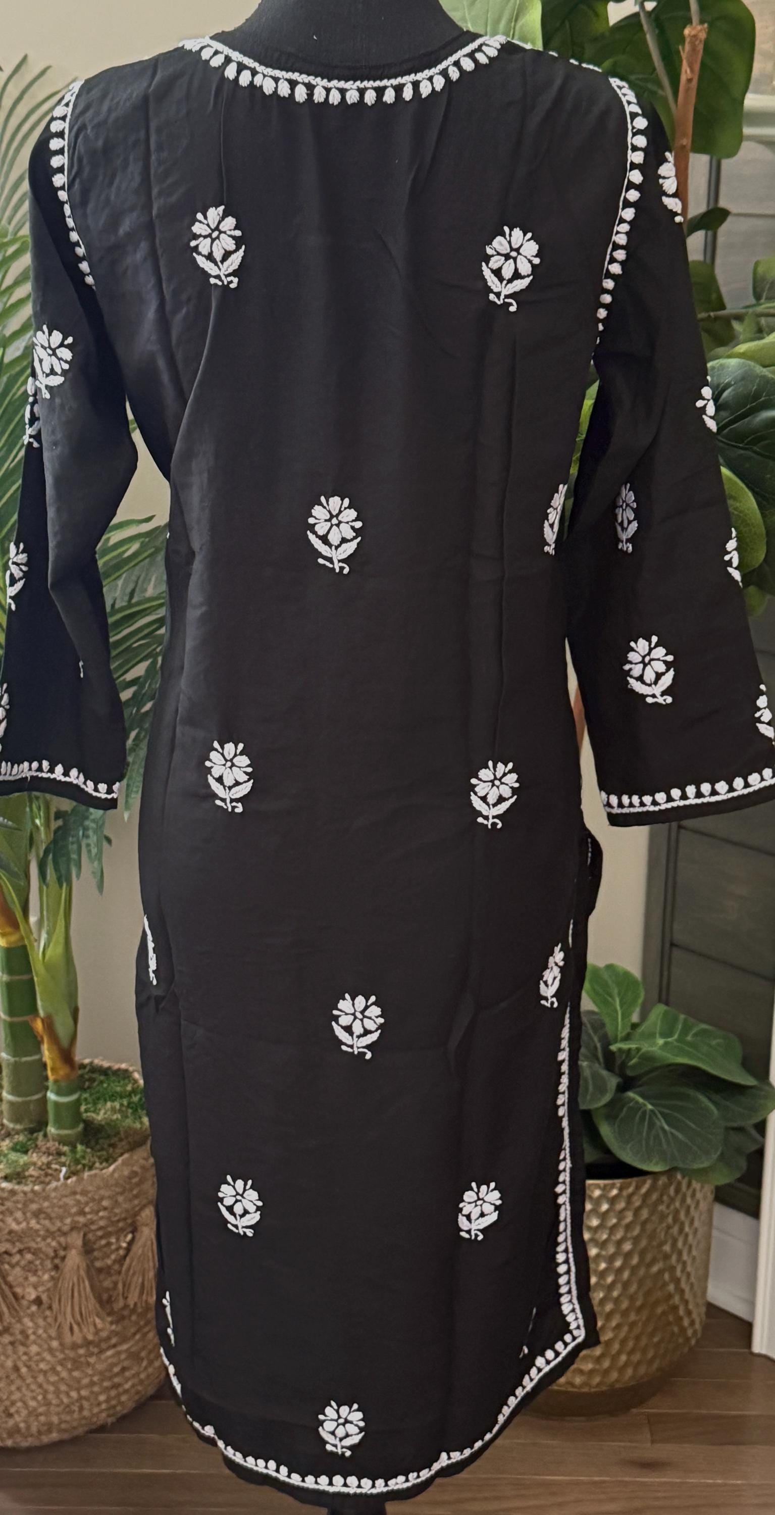 Chikankari Hand Embroidered Kurta Tunic / Free Shipping in US - Etsy