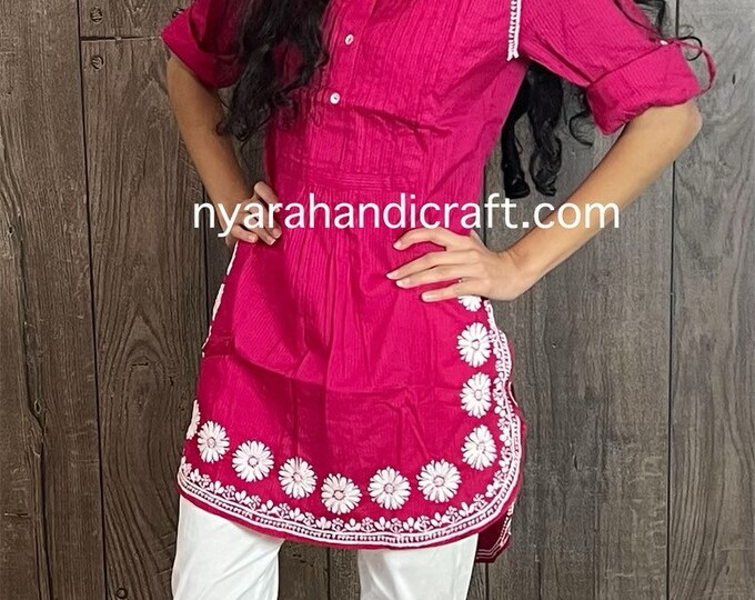 Pure Cotton Hand Embroidered Blouse / Tunic /free Shipping in US - Etsy