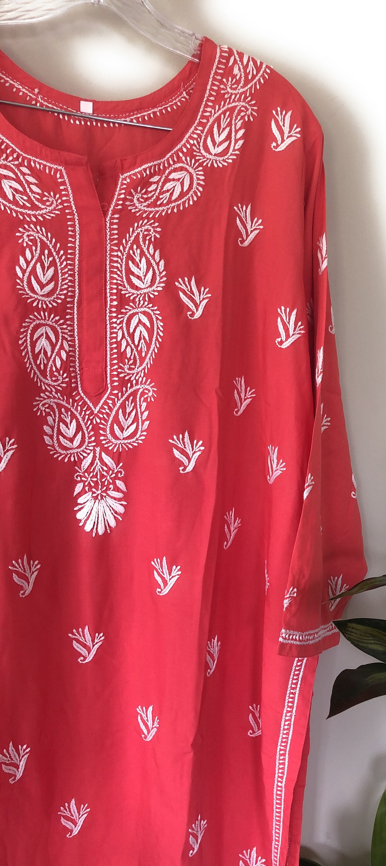 Chikankari kurta / Hand Embroidered Tunic Top /Free Shipping in US