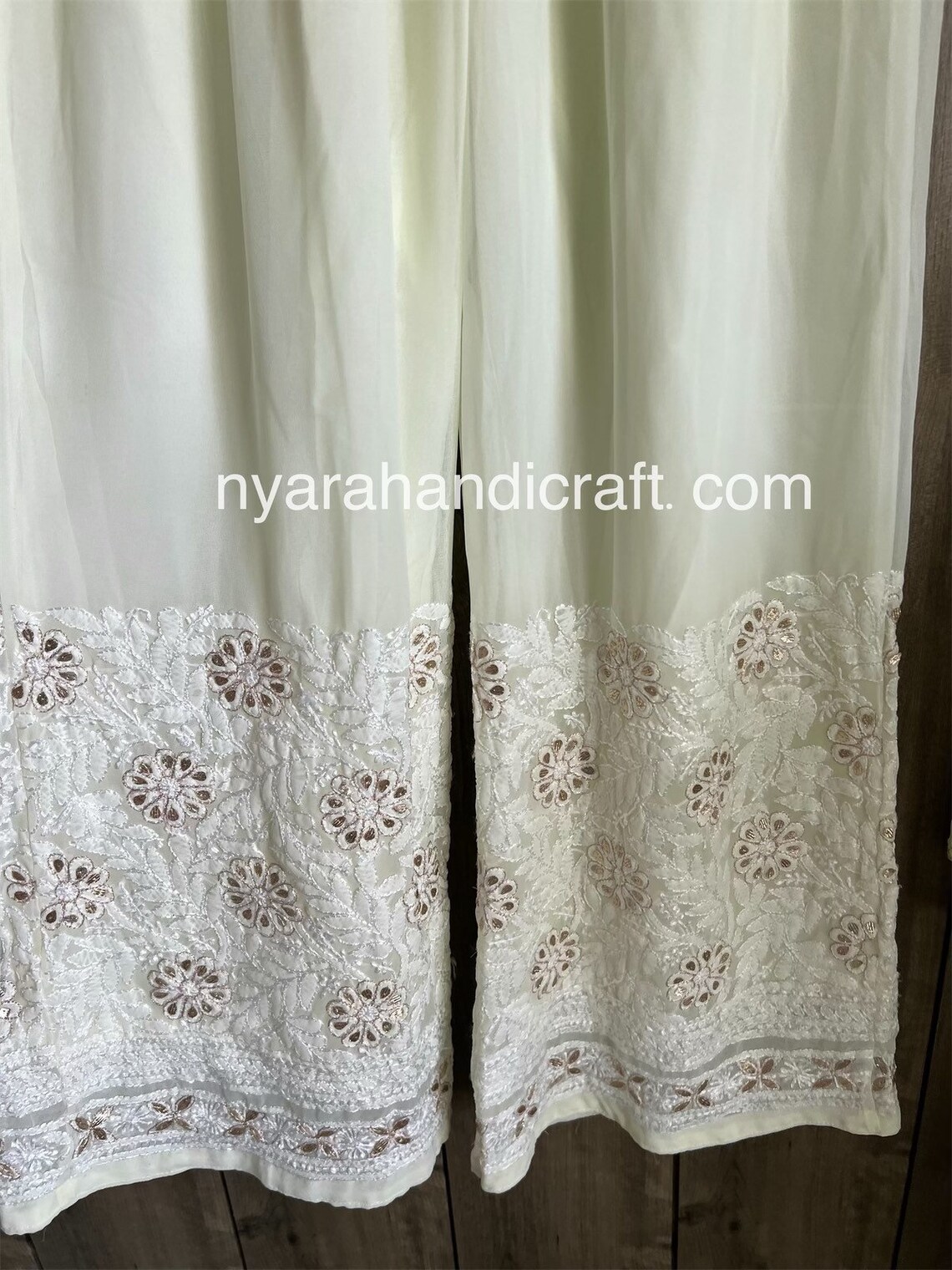 Cream Lucknow Chikankari Suit / 4 Pc Set / Gota Patti - Etsy