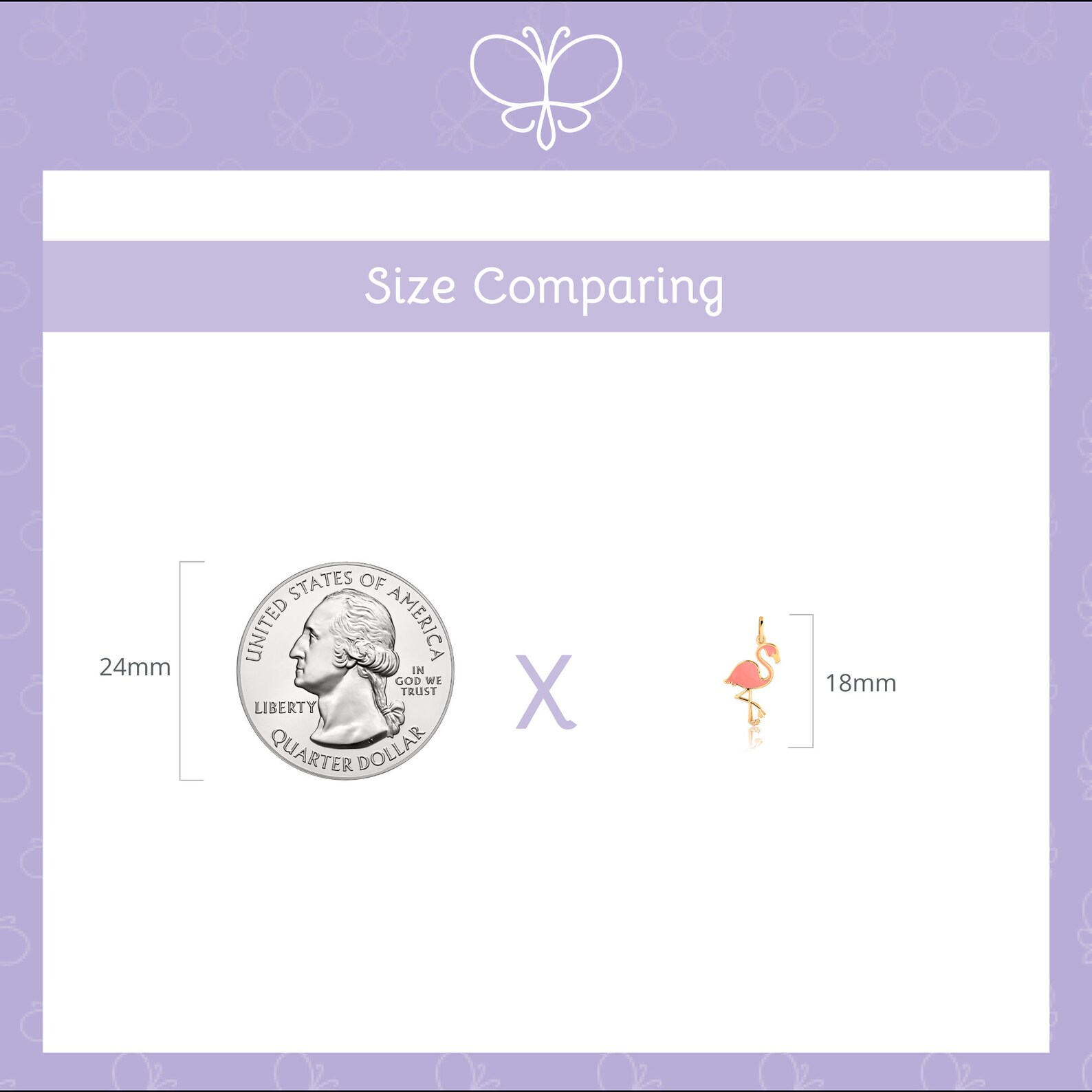 14k Solid Yellow Gold Enamel/resin Flamingo Charm for Chain for Girls ...