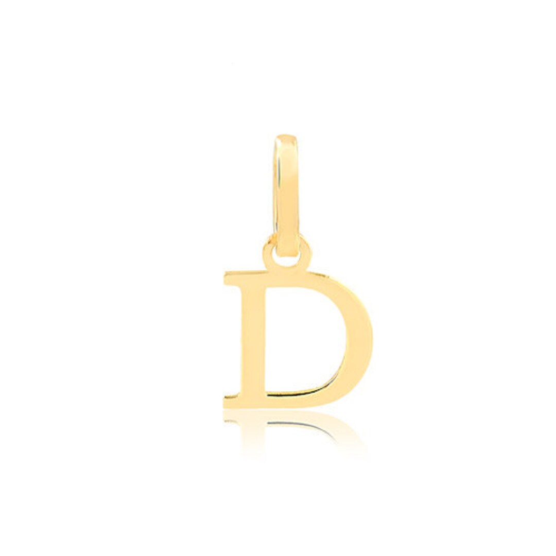 Gold Letter D Sign 18k Solid Yellow Gold Letter Pendant for - Etsy