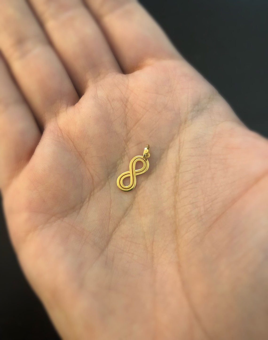 18k Solid Yellow Gold Infinity Symbol Pendant for Necklace for - Etsy