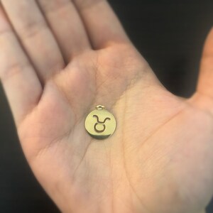 Taurus Zodiac Sign 14k Solid Yellow Gold Horoscope Medal - Etsy
