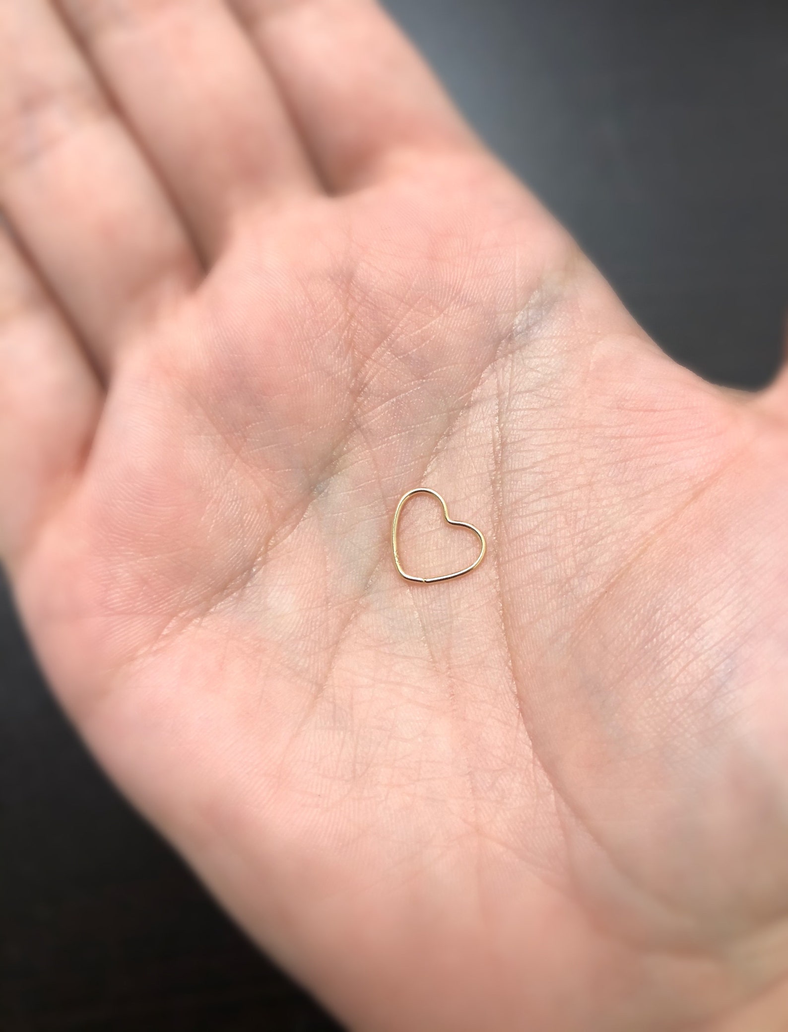 Heart Cartilage Helix Piercing 18k Solid Gold Earrings or Nose Piercing ...