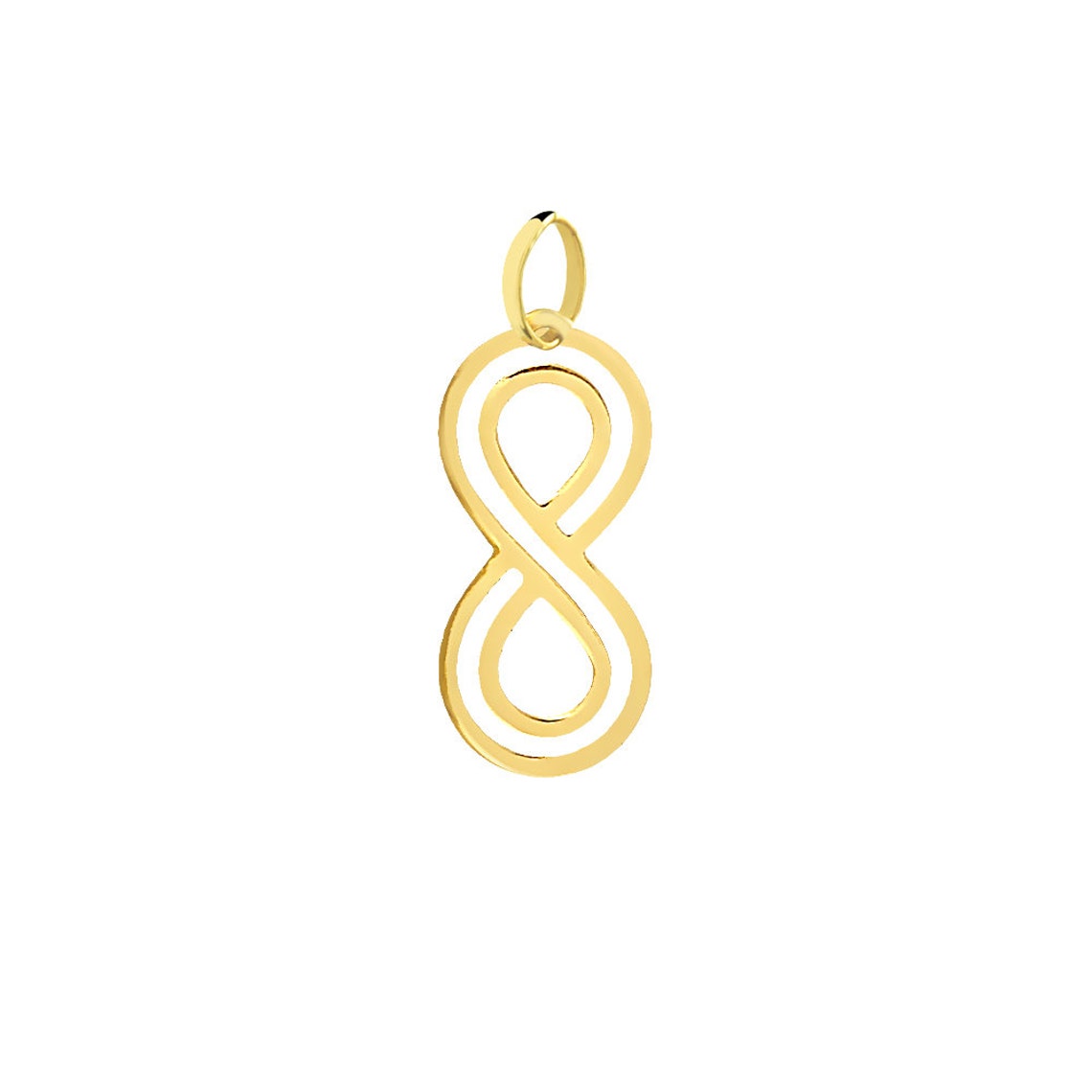 18k Solid Yellow Gold Infinity Symbol Pendant for Necklace for - Etsy