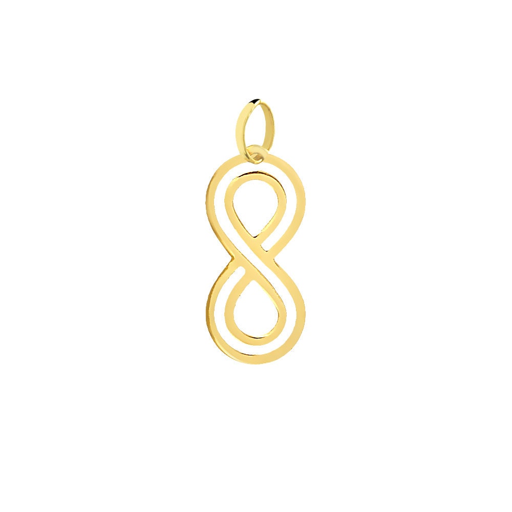 18k Solid Yellow Gold Infinity Symbol Pendant for Necklace for - Etsy