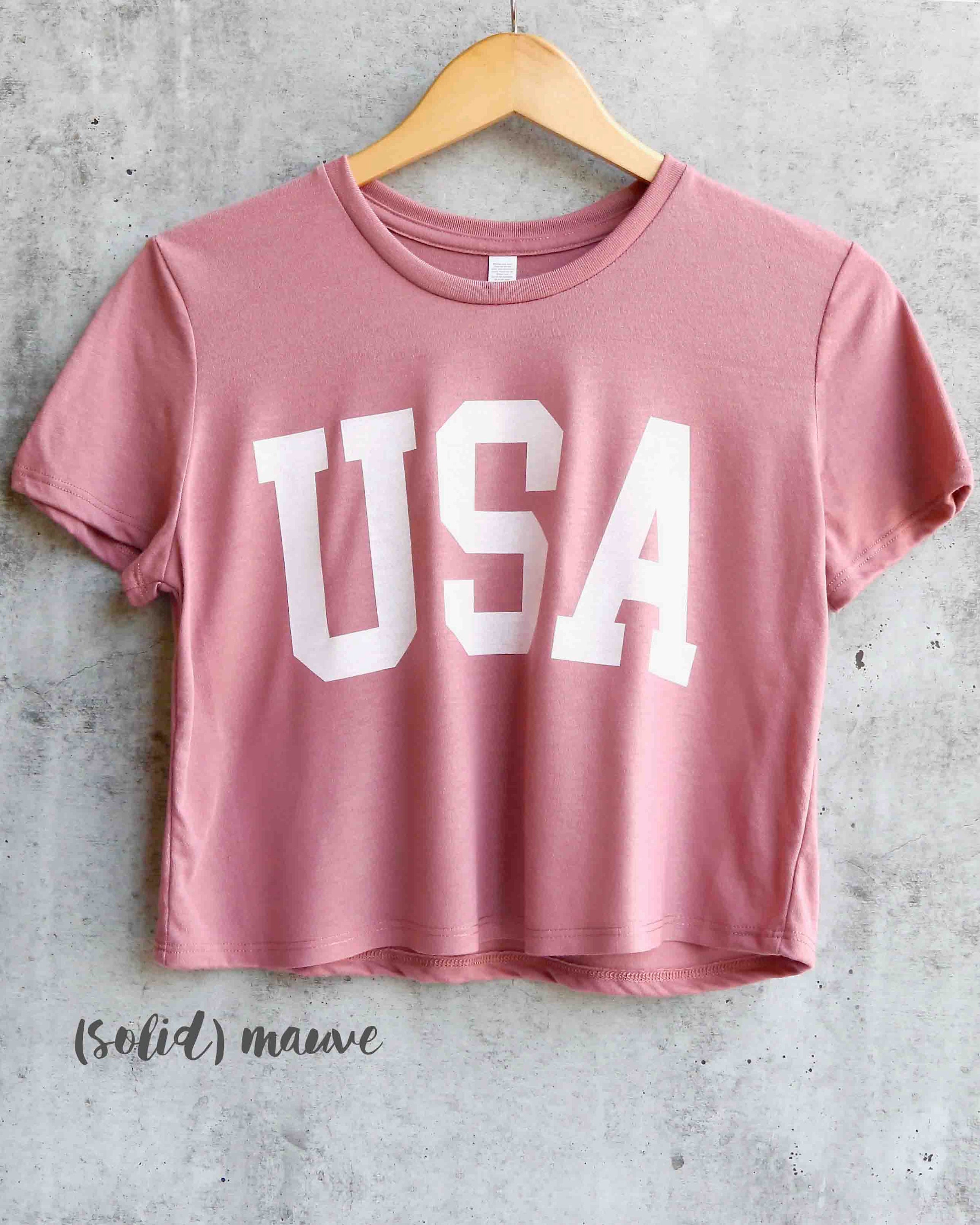 USA Tee - USA Cropped T-shirt - Patriotic Shirt - USA Shirt America ...