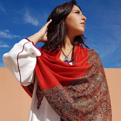 Moroccan Red Pashmina Scarf Shawl for Women - Etsy