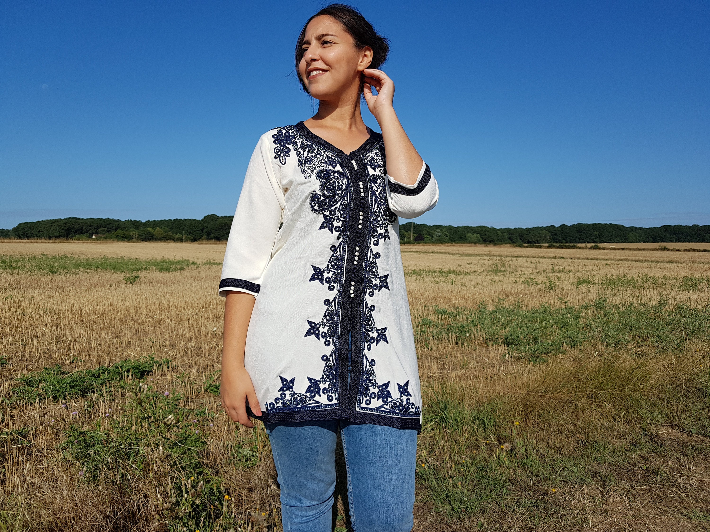 Blue moroccan tunic for women