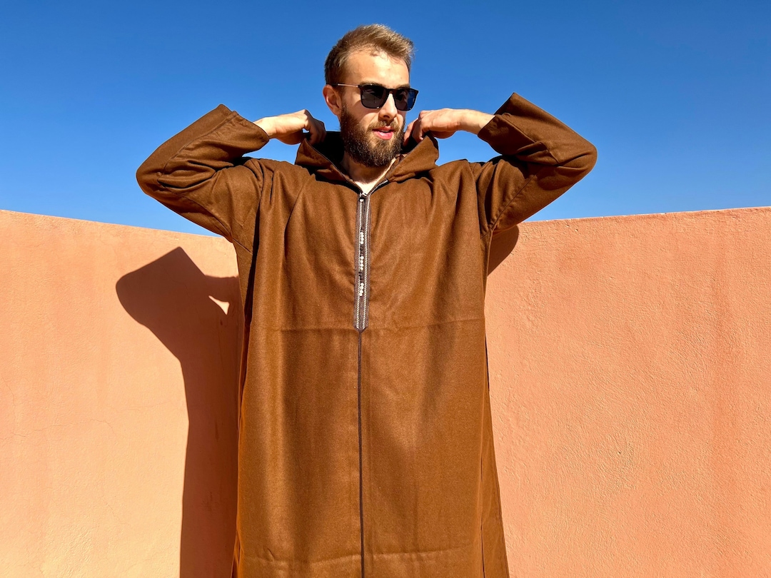 Brown Moroccan Coat for Men - Etsy