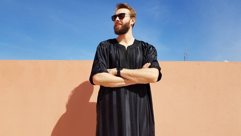 Beautiful Moroccan Black Kaftan for Men - Etsy