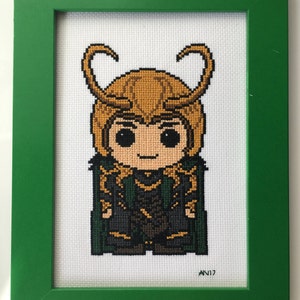 Marvel Handmade Cross Stitch Thor Ragnarok Loki Framed - Etsy