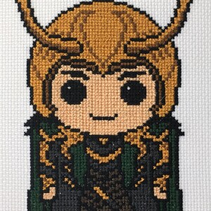 Marvel Handmade Cross Stitch Thor Ragnarok Loki Framed - Etsy