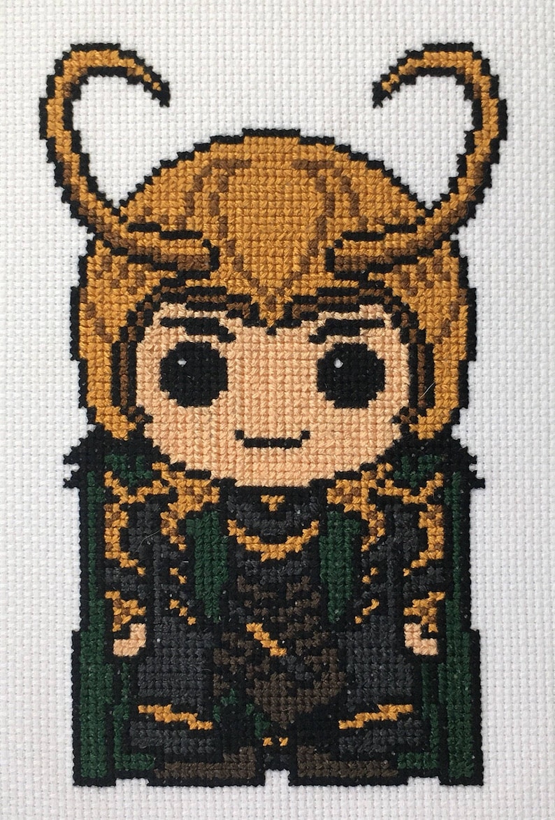 Marvel Handmade Cross Stitch Thor Ragnarok Loki Framed - Etsy
