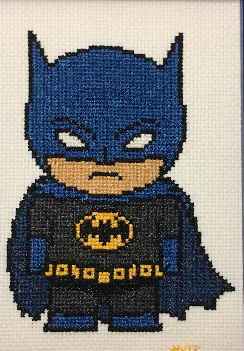 DC Handmade Cross Stitch Justice League Batman bruce Wayne Framed - Etsy