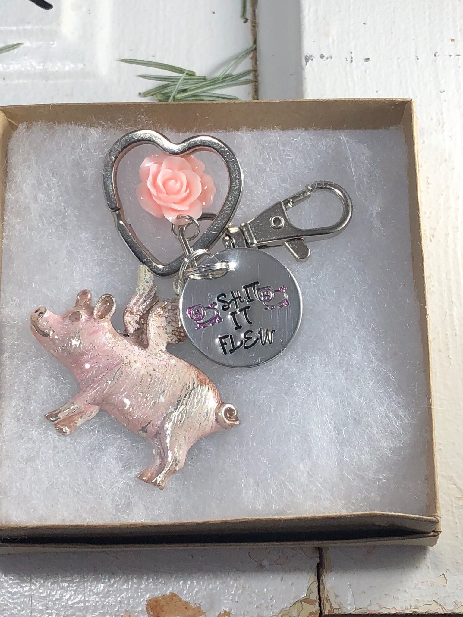 Flying Pig Pink Flying Pig Keychain Pigs Flying Pigs Pigs | Etsy