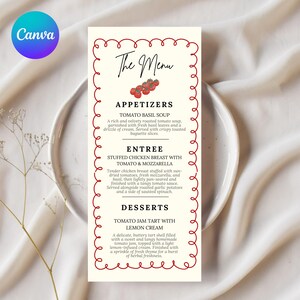 Customizable Tomato Dinner Party Bundle - Invitation, Place Cards, Menu ...