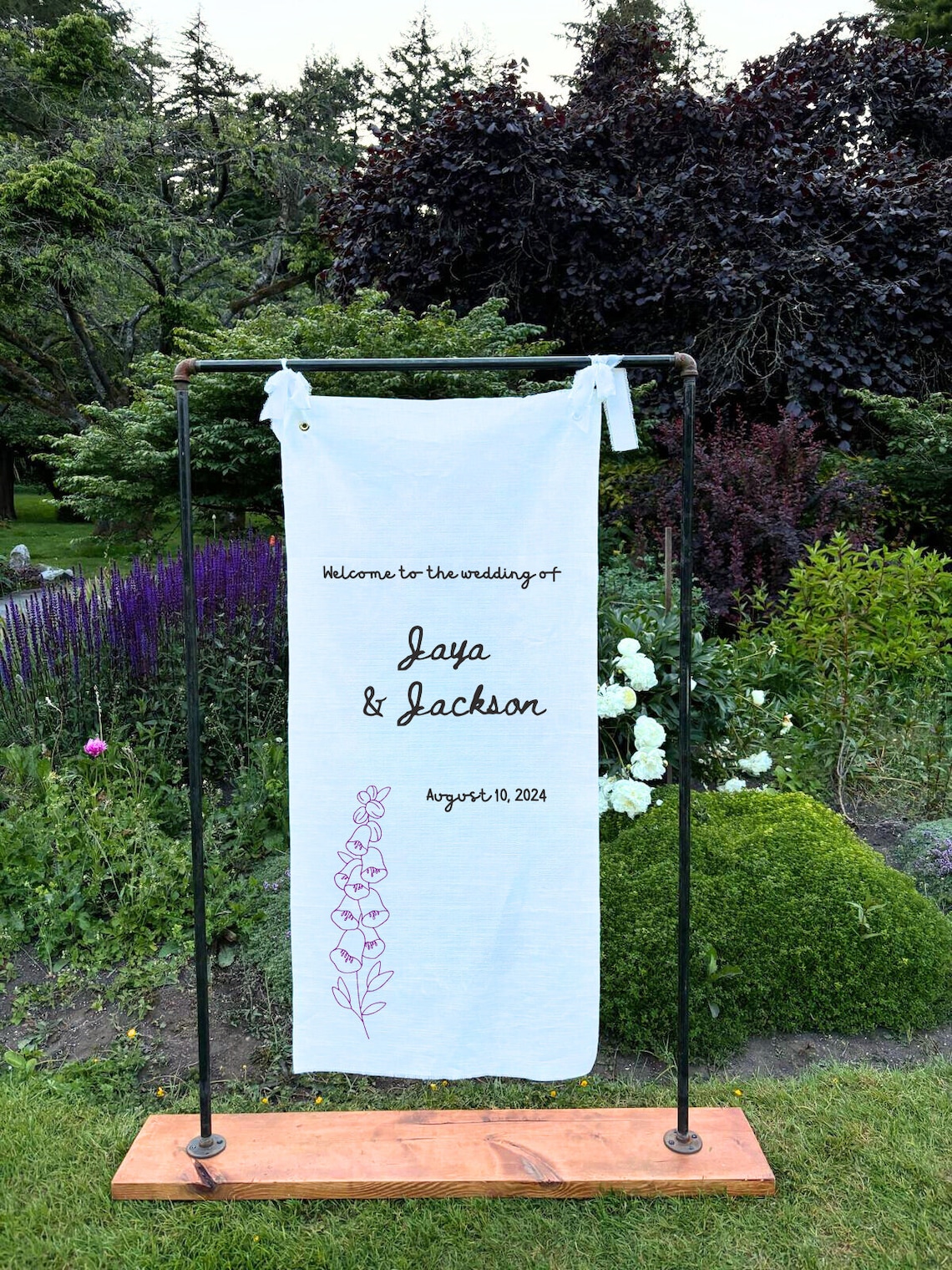 Wedding Welcome Sign Custom Fabric Welcome Sign Linen Welcome Sign ...