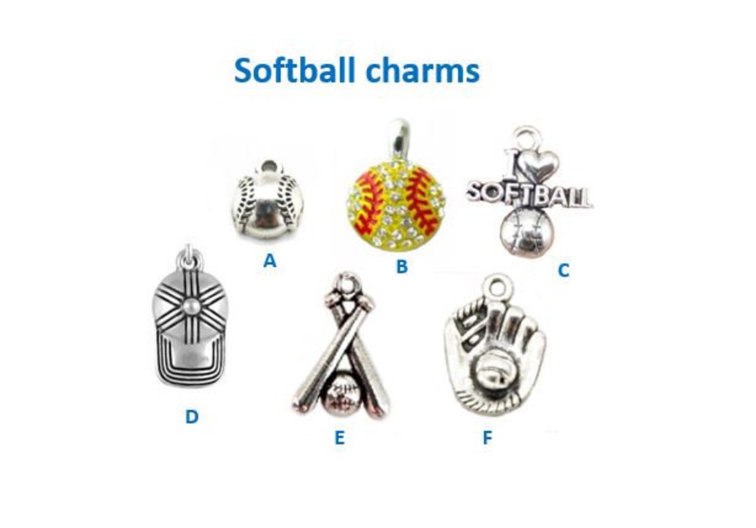Softball Team Charms, Sports Softball Charms to Make DIY Jewelry ...
