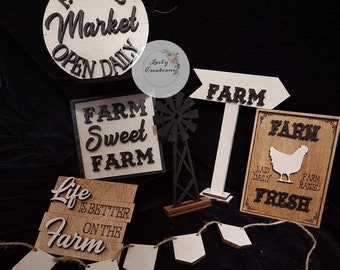 Black and White Farmhouse Tiered Tray Decor Set//farmhouse Decor// Rae ...