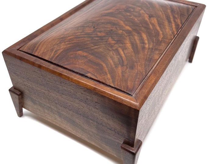 Figured Walnut Cremation Urn, Large Wood Cremation Urn for Human Ashes ...