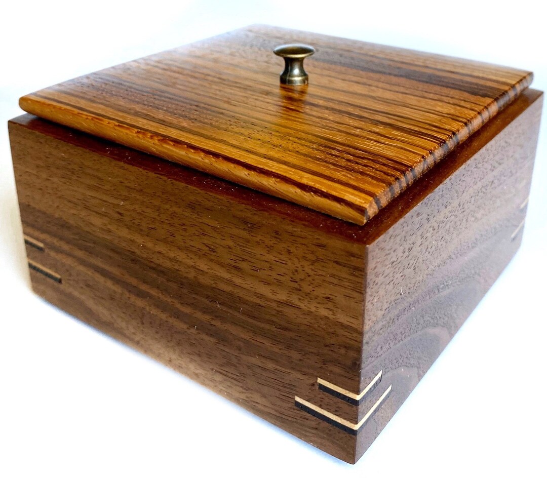Pair of Small Wood Boxes, Small Zebrawood Box Set, Wood Keepsake Boxes ...