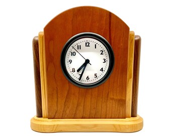 Wood Mantel Clock Handmade - Etsy