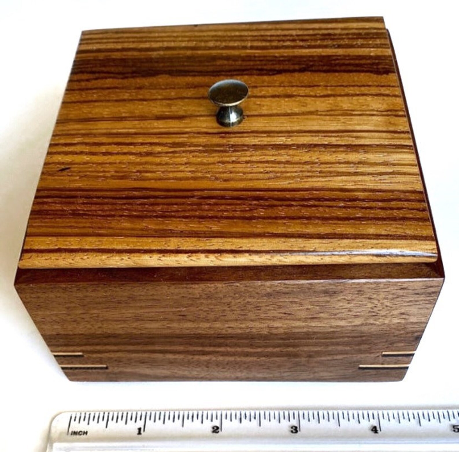 Pair of Small Wood Boxes Small Zebrawood Box Set Wood | Etsy