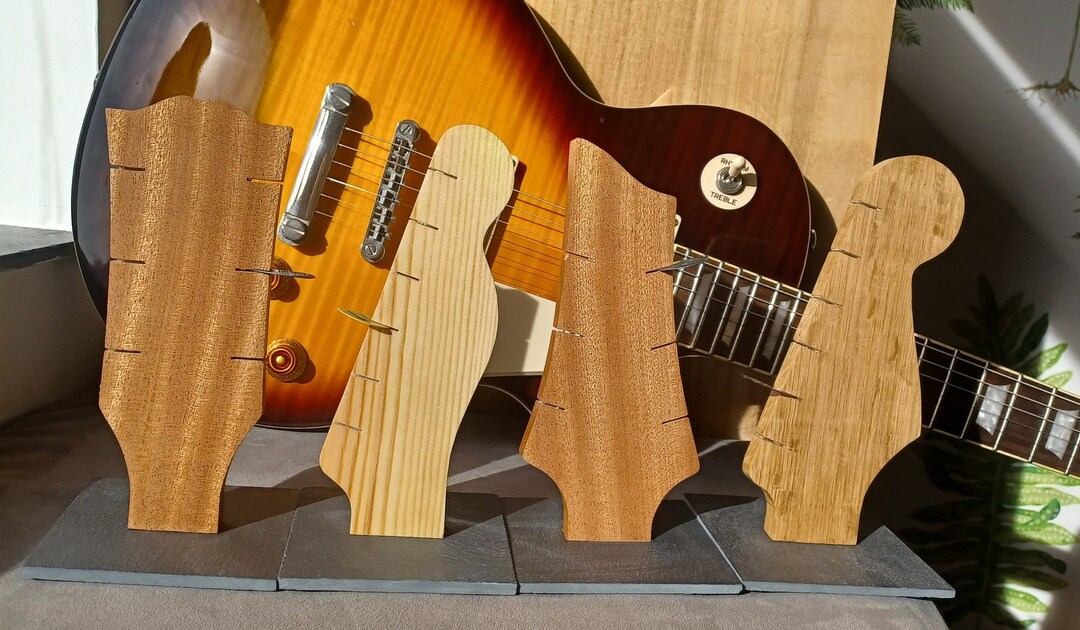 Guitar Headstock Pick Stand: Solid Wood Music Lover Gift - Etsy