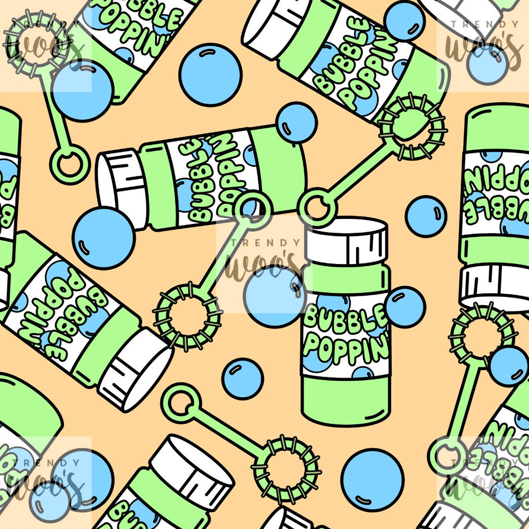 Bubble Poppin' Bubbles Retro Kids Toys Kawaii Seamless Pattern / Fabric ...