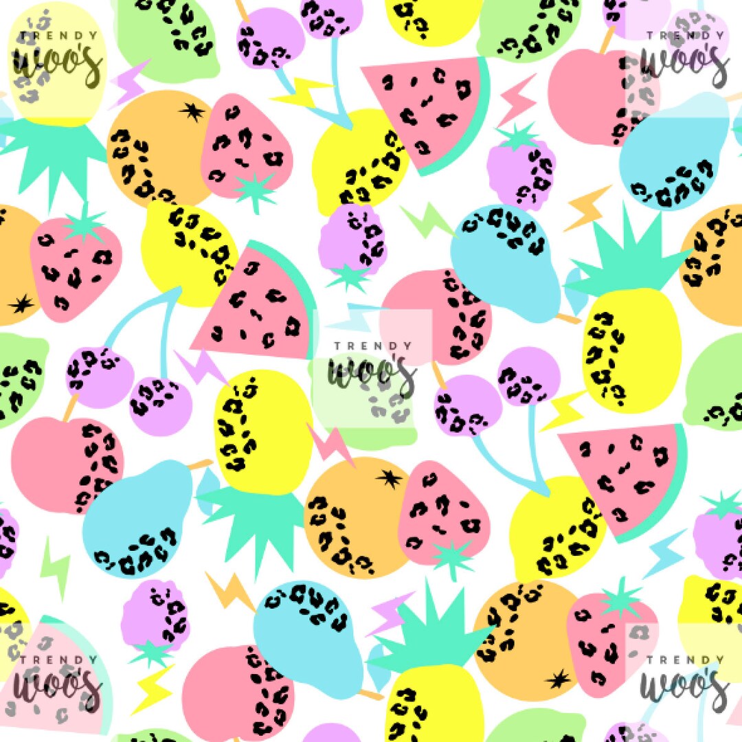 Tropical Leopard Fruit Lightning Seamless Pattern / Fabric Design ...
