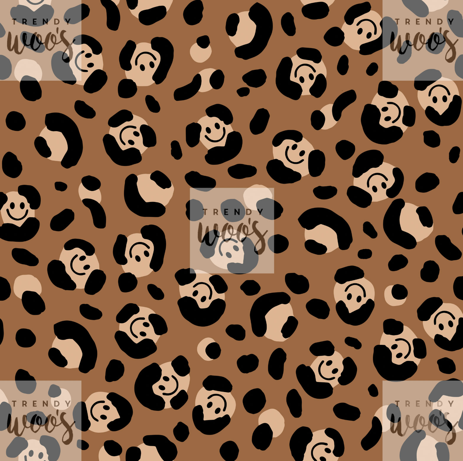 Leopard Print Animal Print Smile Smile Retro 90s Boho Bohemian Seamless ...