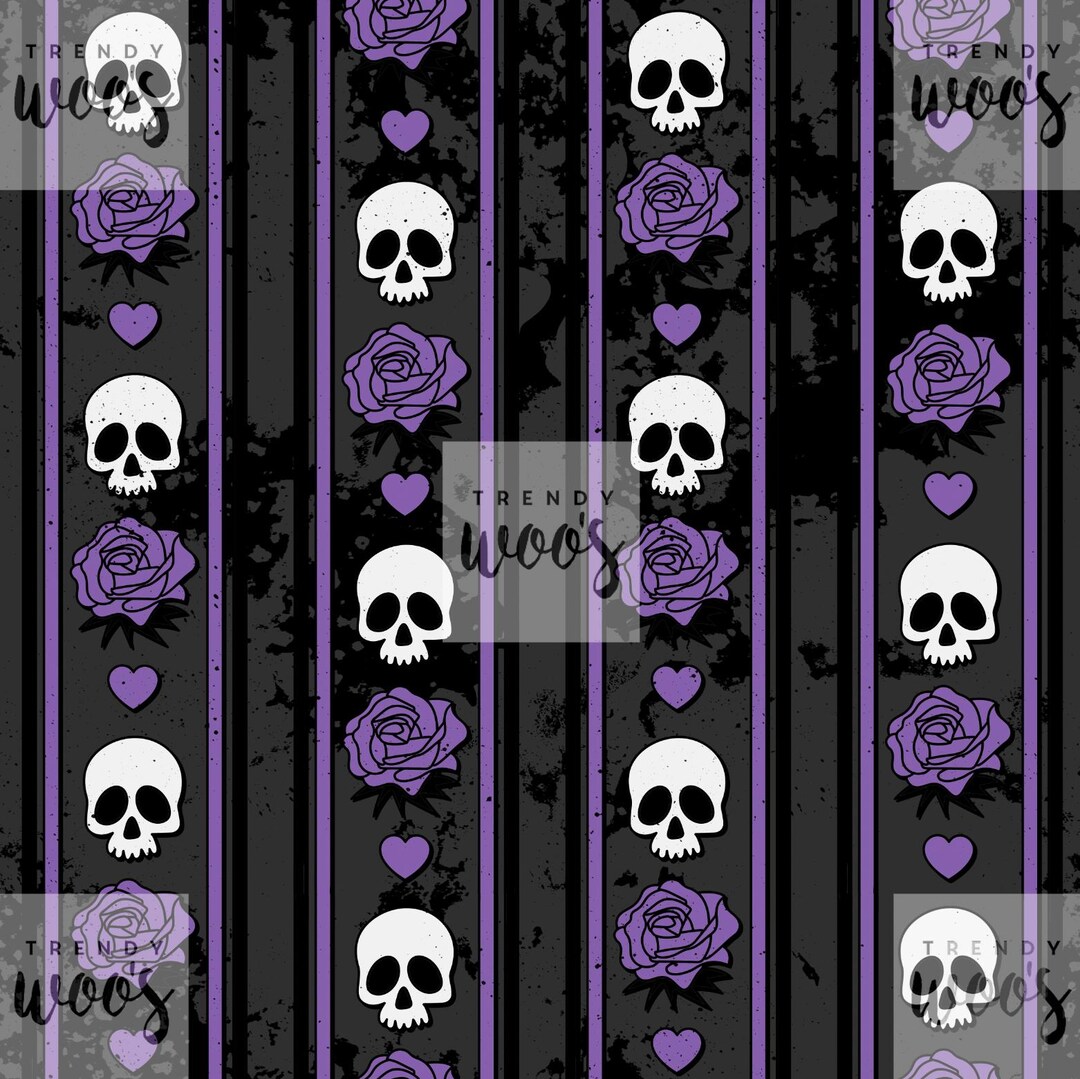 Pinstripe Skull Rose Skeleton Heart Halloween Valentines Goth Punk ...