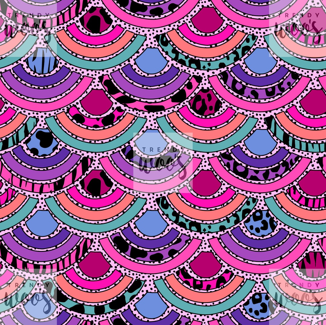 Arch Scales Mermaid Pink Animal Print Girl Modern Century Sand Sea ...