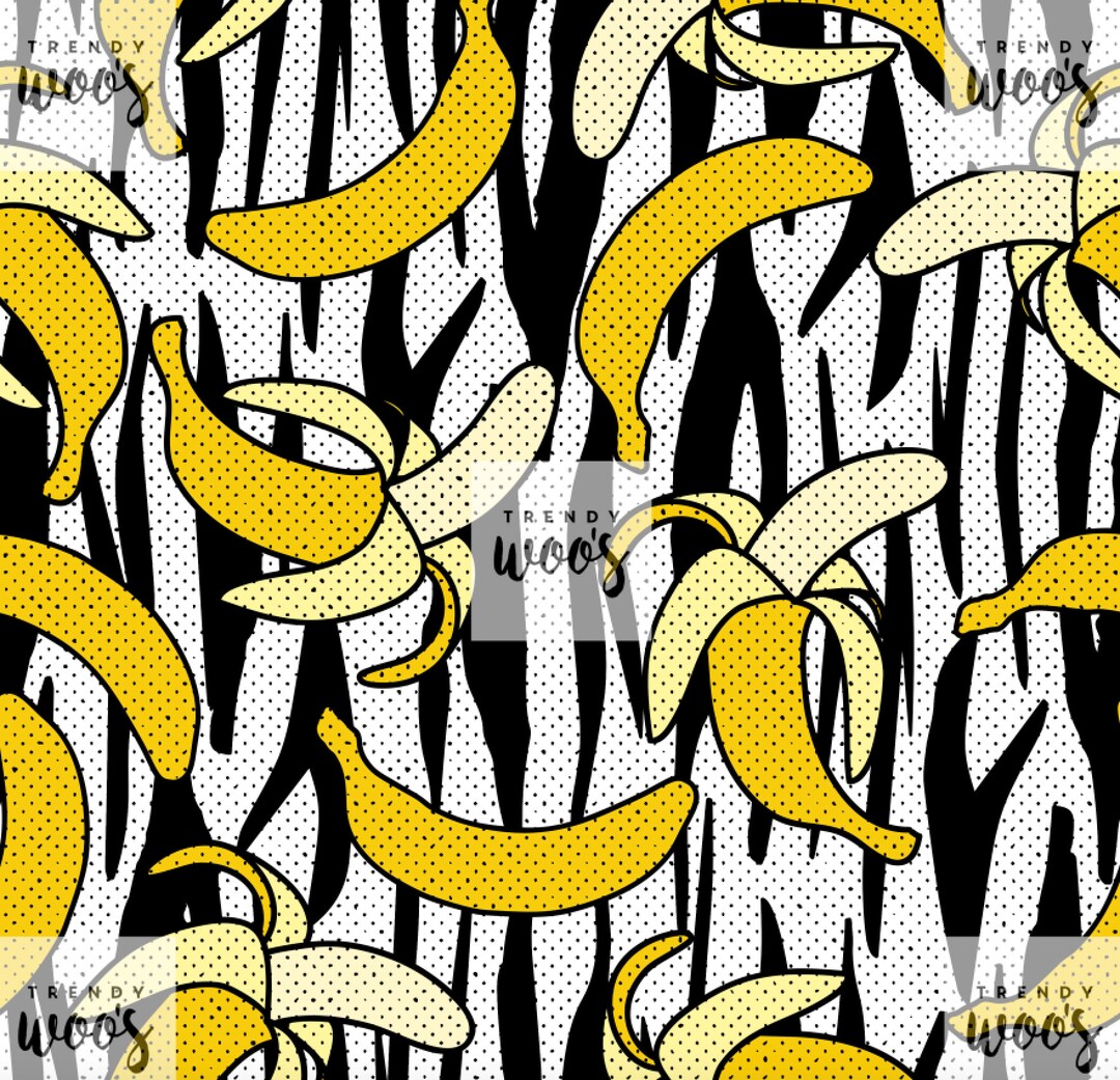 Bananas Pop Art Retro Zebra Seamless Pattern / Fabric Design / Surface ...