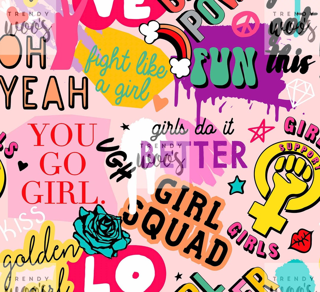 Girl Slogans Retro Affirmation Positivity Girl Power Graffiti Preppy ...