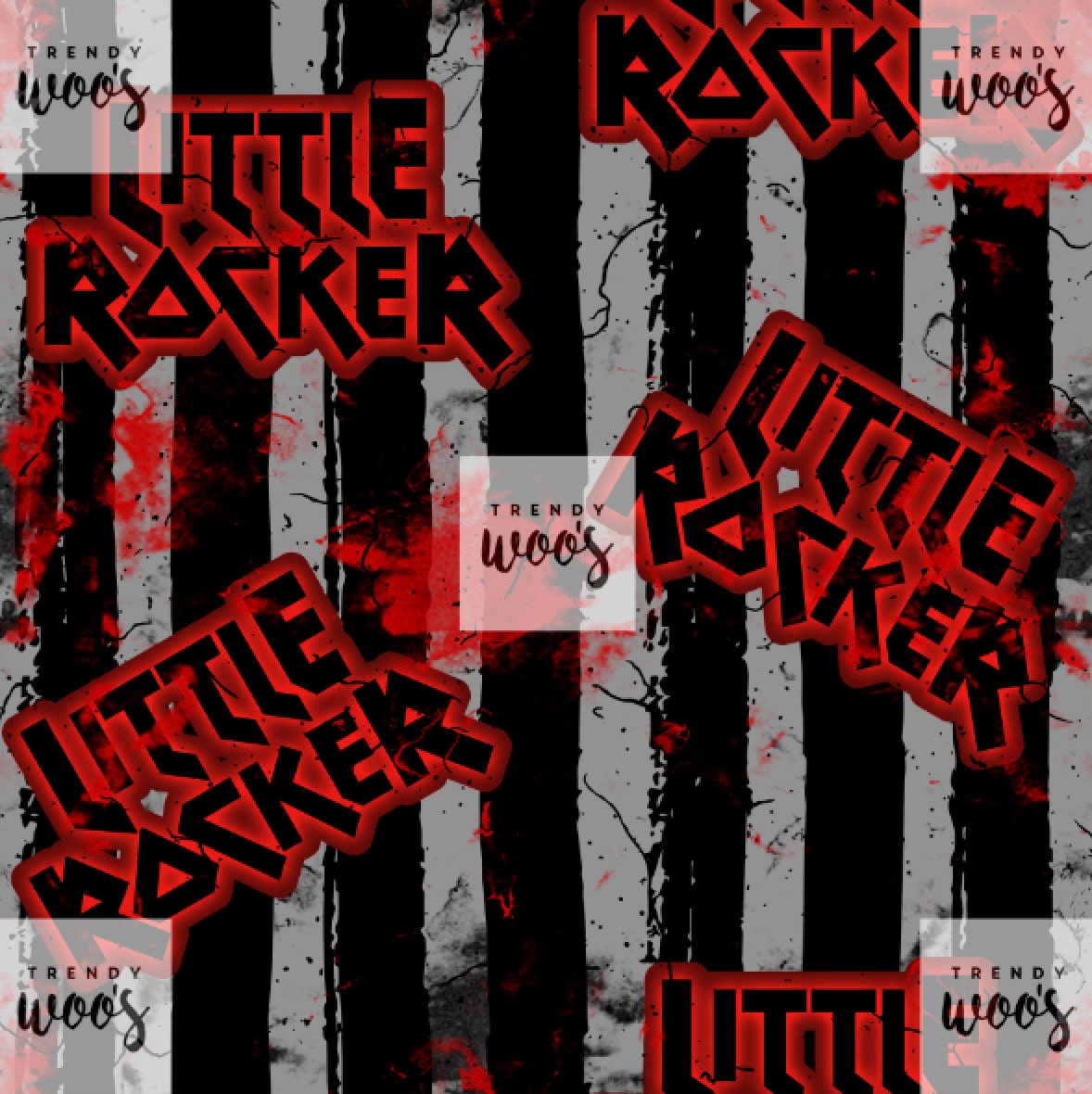 Little Rocker Alternative Punk Rock Seamless Pattern / Fabric Design ...