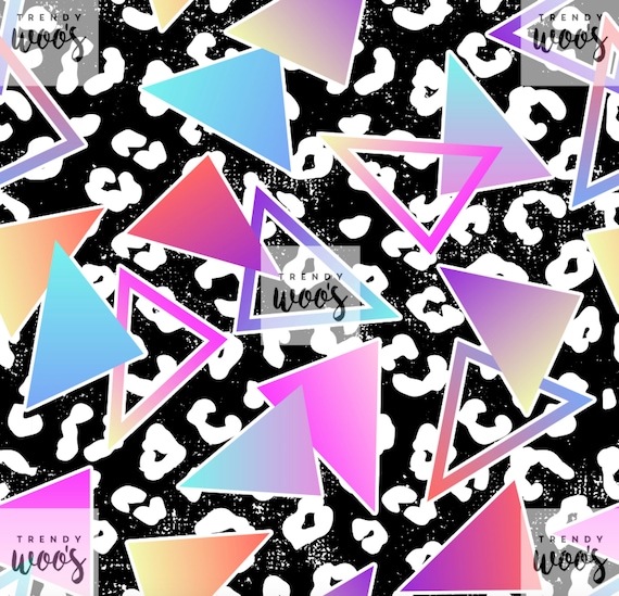 80s Leopard Triangles Seamless Pattern / Fabric Design / - Etsy