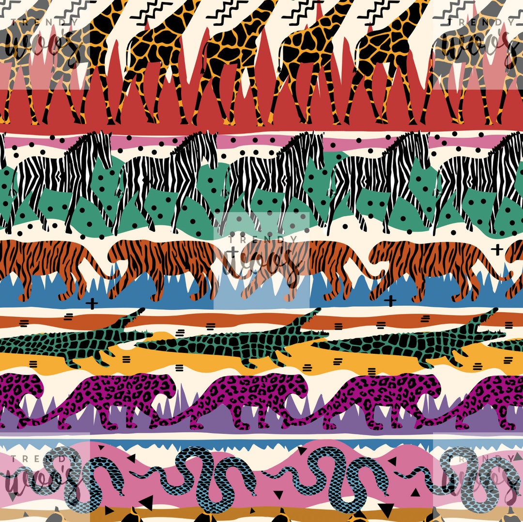 Jungle Parade Animal Print Leopard Safari Rainbow Seamless Pattern ...