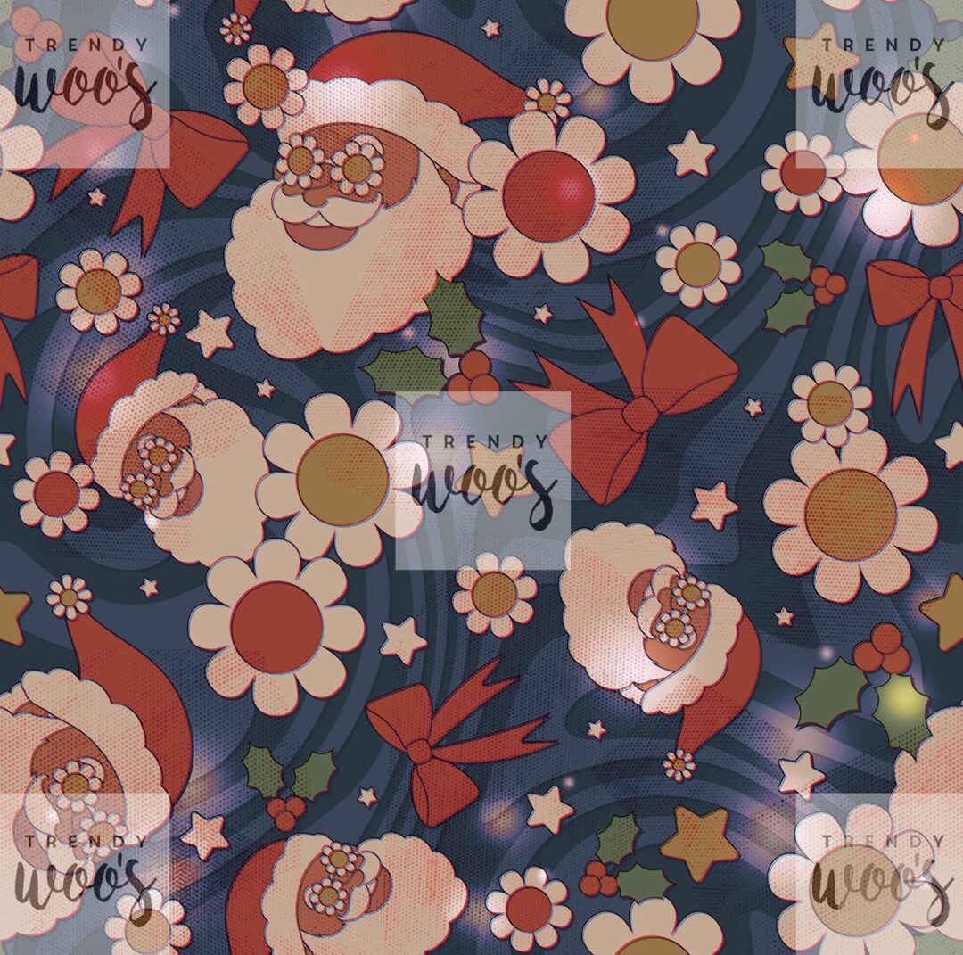Hippie Psychedelic Preppy 90s Cute Christmas Xmas Santa Retro Bow ...