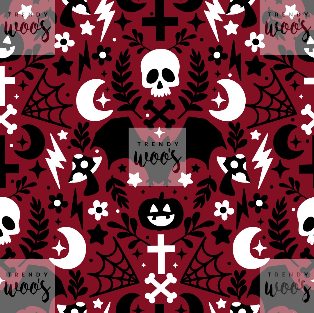 Gothic Halloween Goth Vintage Foliage Fall Spooky Cute Red Punk ...