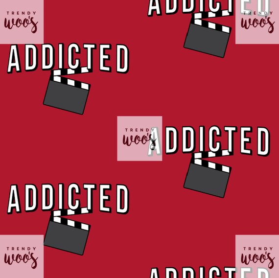 Addict Film TV Slogan Seamless Pattern / Fabric Design / - Etsy