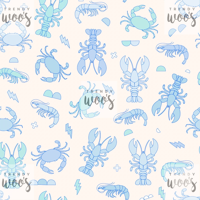 Lobster Print Fabric - Etsy