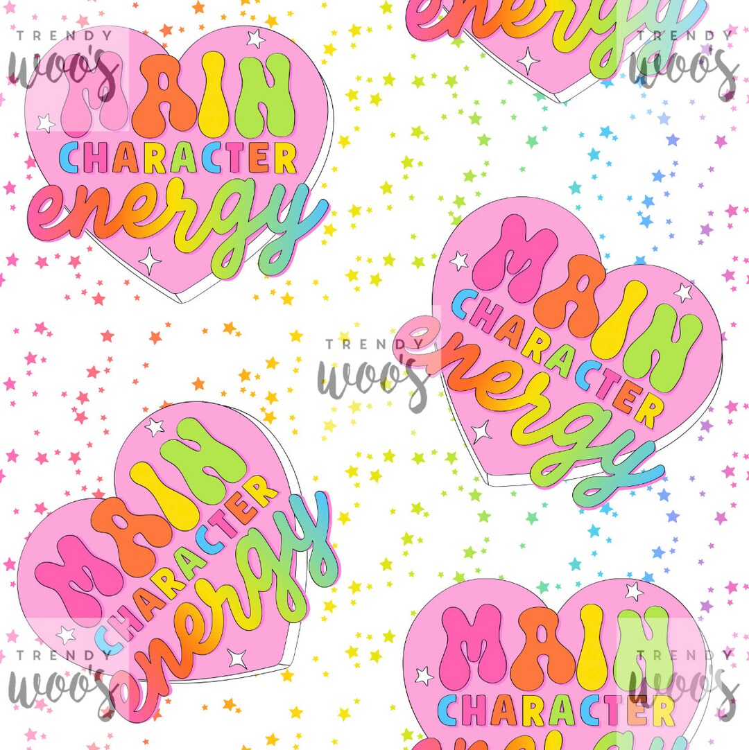 Main Character Energy Slogan Positivity Affirmation Rainbow Funky ...