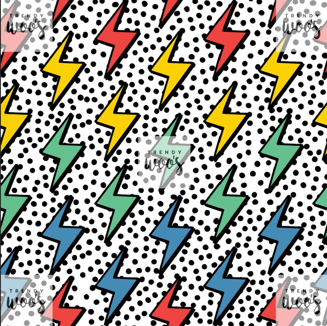 Lightning Thunder Rainbows Seamless Pattern / Fabric Design / Surface ...
